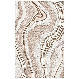 SAFAVIEH Fifth Avenue Collection 2' x 3' Beige/Ivory FTV121B Handmade Mid-Century Modern Wool Entryway Living Room Foyer Bedroom Kitchen Accent Rug