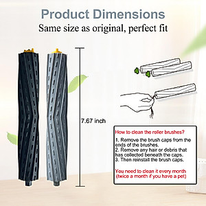 Zengerent 2 Sets Roller Brushes Replacement Compatible with iRobot Roomba 800 900 Series, Dual Multi-Surface Rubber Brushes Roomba Replacement Accessory for Irobot Roomba Vacuum Cleaner