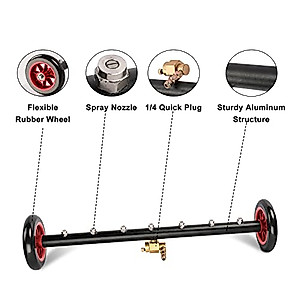 Heliwoo Undercarriage Pressure Washer Attachment, Upgrade 24 Inch Power Washer Water Broom with 7 Nozzles, Dual-Function Underbody Car Wash Surface Cleaner with 3 Pieces Extension Wand- 4000PSI