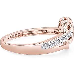 AFFY Sterling Silver Diamond Heart Ring (1/20 cttw, I-J Color, I3 Clarity)