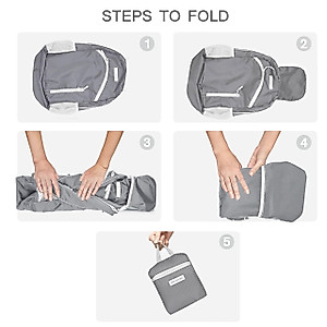 BEMYGREENBAG Waterproof foldable backpack lightweight packable bag for outdoor sport swimming kayaking Wet and Dry separated kids camping backpack (Grey)