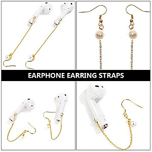 Hemobllo Anti-Lost Wireless Earphone Strap with Connector Wirreless Earphone Drop Earrings Jewelry Accessories Compatible for AirPods Women