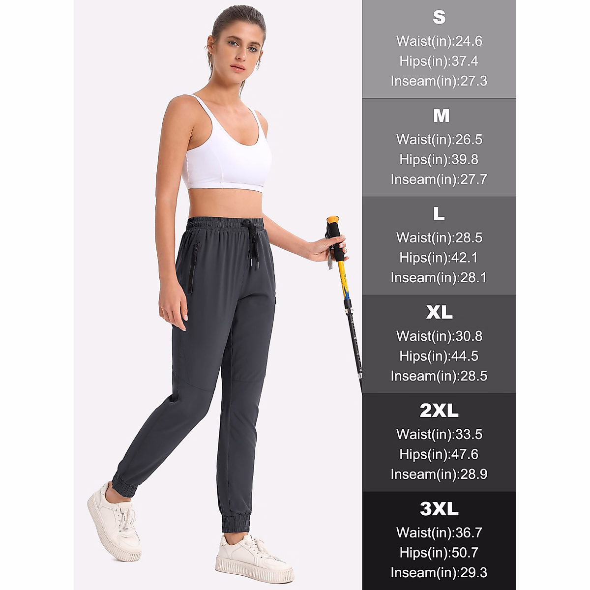 MAGCOMSEN Womens Lightweight Pants Quick Dry Hiking Joggers Outdoor Active Pants Pockets Gym Workout Sweatppants Green, M