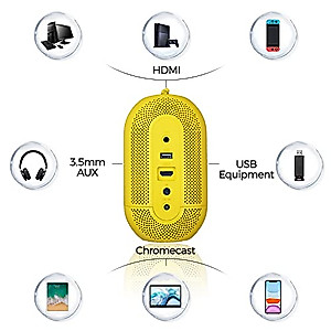 Pokitter Mini Projector Video Portable Projector with 5W Speaker ,1080P Supported ,Home Theater Movie Projector Compatible with HDMI,VGA,USB,AV,Laptop,Smartphone,Xbox