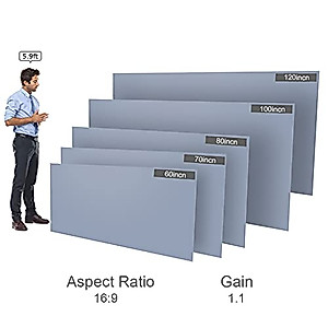 LEEC Portable Projector Screen Simple Curtain Anti-Light 60 70 80 100 120 Inches Projection Screens for Home Outdoor Office Projector (Size : 60 inch)