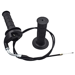 LAXEEM Twist Throttle Accelerator Handle Grips and Bent Cable Set for 50cc 110cc 125cc 150cc 250cc Dirt Bike Quad ATV Pit Pro Trail (Fits for 7/8"/22mm Bar)