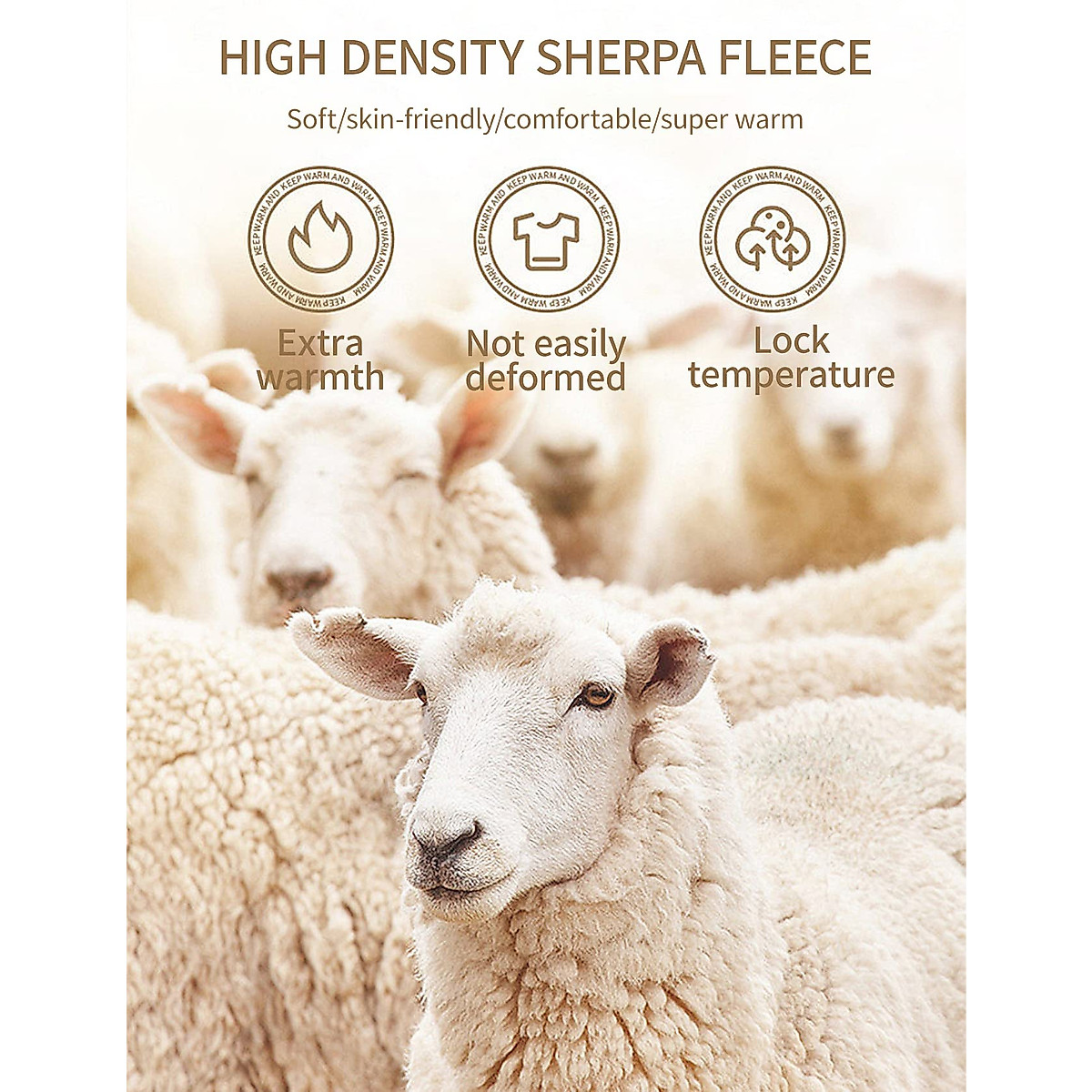 Gihuo Men's Crewneck Sweatshirt Winter Warm Sherpa Lined Pullover Fleece Top Heavyweight Loungewear Sweatshirt (Black, Large)