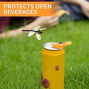 Manual Easy Can Opener, 6 Pcs Color Soda Beer Can Opener Beverage Can Protector, Premium Plastic Shields Tab Openers for Pop, Cover Beer or Soda Cans at Picnic, BBQ, Protect Cold Drinks From Bees