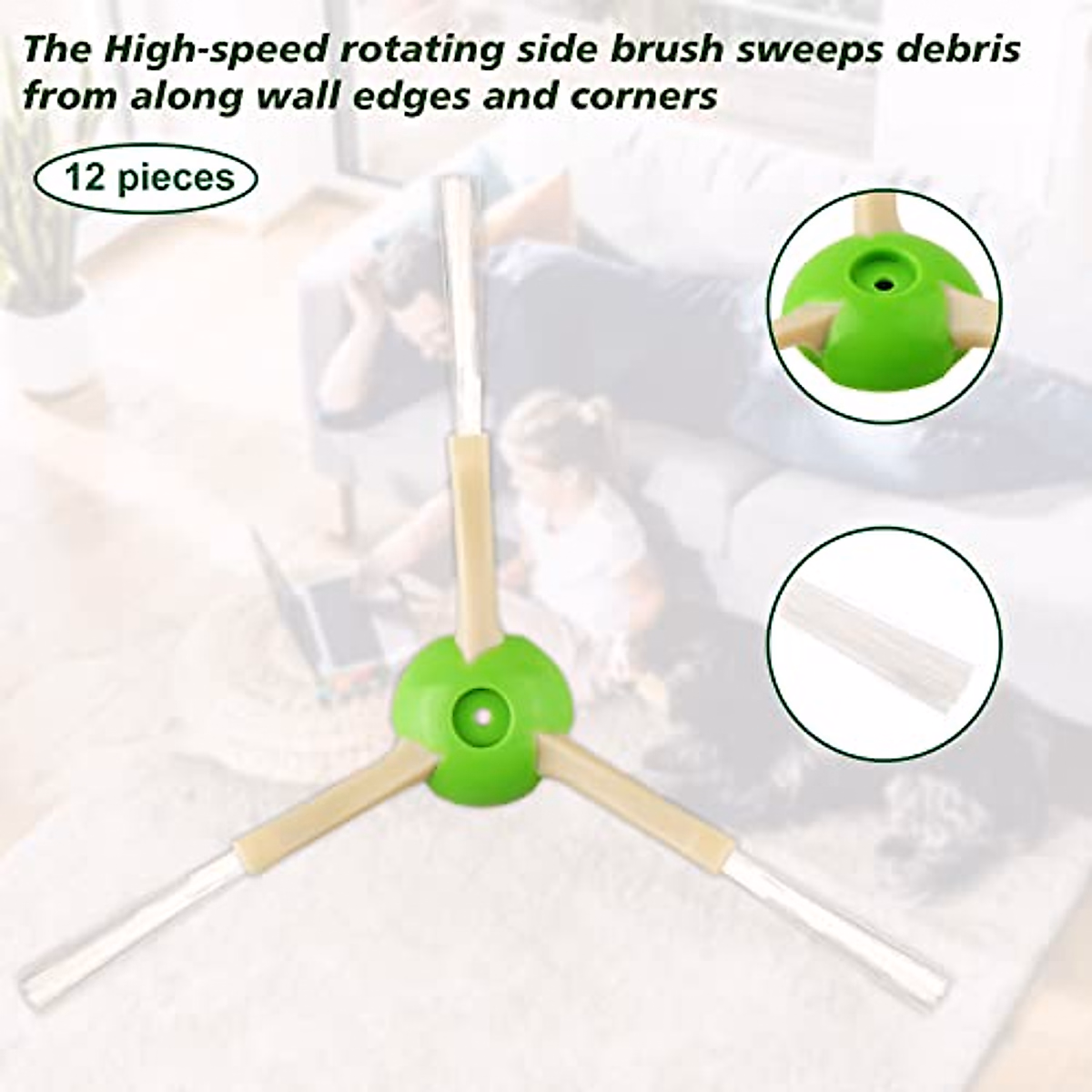 32 Pack Replacement Parts for iRobot Roomba i7 i7+ i3 i3+ i4 i4+ i6 i6+ i8 i8+ E5 E6 E7 Vacuum Cleaner, 2 Set Rubber Brushes, 12 Vacuum Filters, 6 Vacuum Bags, 12 Side Brushes