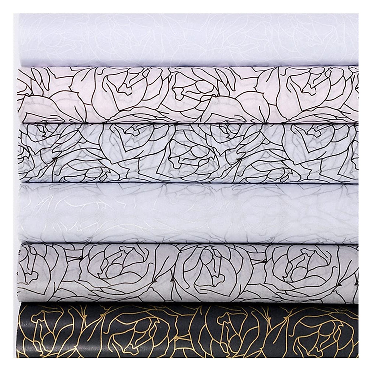 Flower Tissue Wrapping Paper Sheets Korean Bouquet Packaging Materials Rose Pattern Florist Supplies Shoes Clothes Cake Baking Packing Paper DIY Crafts 19.7x27.5 inches 28 Sheets (1 Gold Dust)