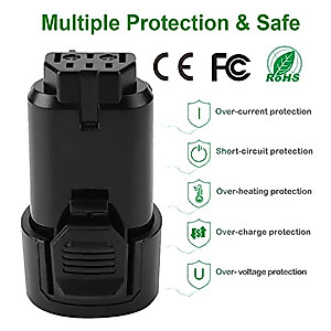 Hanaix 2 Pack 3.0Ah Li-ion Replacement Battery for Ridgid 12v Battery R82007 R82008 R82009 R82048 R82049 R86048 AC82008 AC82049 AC82048 AC82059 130188001 130219001 130446011