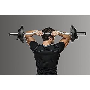 Marcy Olympic Hollow Bar Kit Chrome Curl Bar Dumbbell Handles and Spring Collars ODC-21 chromed, 47” x 3” x 2”