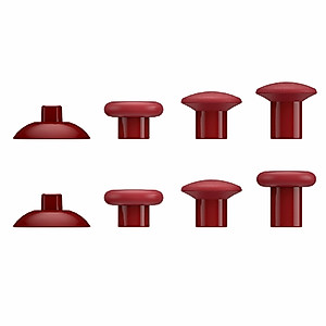 eXtremeRate ThumbsGear Interchangeable Ergonomic Thumbstick for PS5 Controller, for PS4 All Model Controller - 3 Height Domed and Concave Grips Adjustable Joystick - Carmine Red