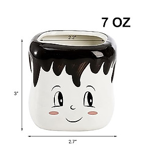 Youeon Set of 4 Marshmallow Mugs, 7 Oz Hot Chocolate Mugs Hot Cocoa Mugs, Cute Coffee Mugs, Couple Matching Mugs, Marshmallow Gift for Anniversary Wedding Christmas Valentine Birthday