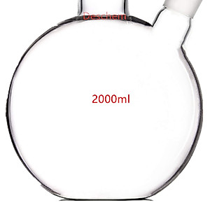 Deschem 2000ml,24/40,2-Neck,Flat Bottom Glass Flask,2L,Two Necks,Laboratory Vessel