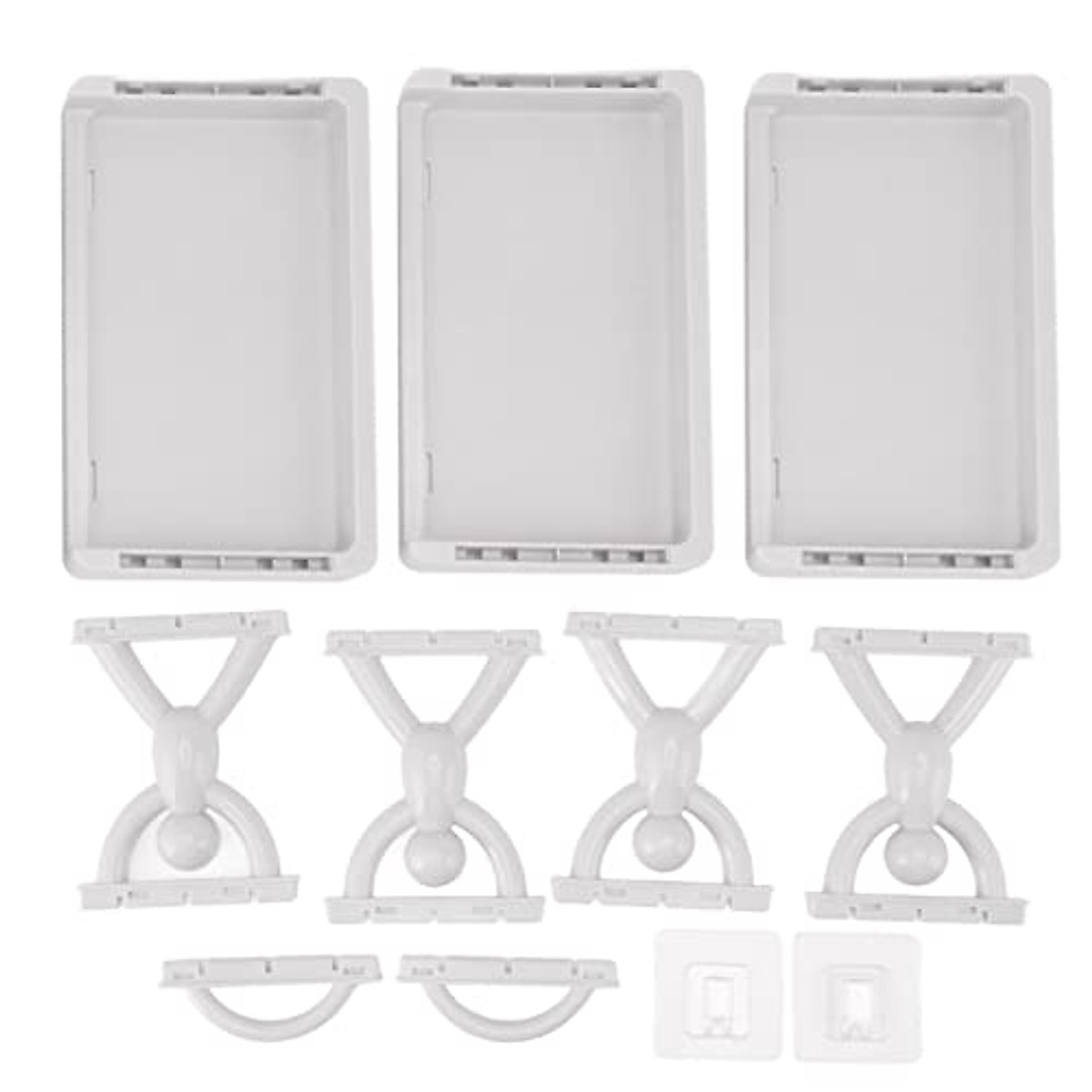 Wall Mounted Storage Shelf, Space Saving Simple Style Wall Storage Rack Drain Hole for Bathroom for Cosmetics for Spices for Skin Care Products(Grey, 3 Layers)