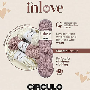Circulo Inlove Chunky Yarn, 100% Brazilian Cotton Yarn - Baby Yarn for Crocheting Soft, Yarn for Crocheting & Knitting - Crochet Yarn, Pack of 1 Hank of 137 yds (5745 - Eucaliptus)