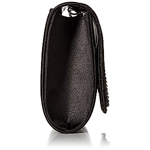 Jessica McClintock Women's Alexis Pleated Flap with Rhinestones, Black