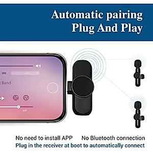 Hubotowin Wireless Lavalier Microphone for Video Recording Lapel Microphone for iPhone Wireless Lapel mic for ipad Clip on 2 Microphones lav Microphone for Interview,Tiktok, YouTube,Live Stream