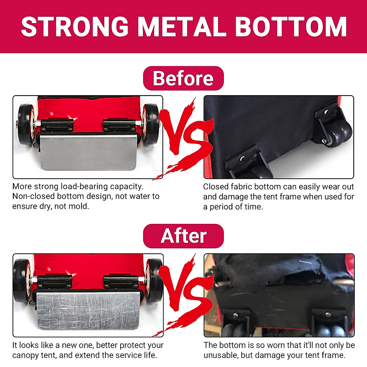 ShiningShow Heavy Duty Canopy Bag Replacement for 10x20 Pop Up Canopy Tent, Portable Canopy Bag with Wheels and Handles, Rolling Storage Bag