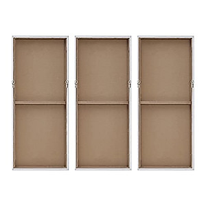 Madison Park Wall Art Living Room Décor - Embellished Hand Painted Canvas, Home Accent Glitter Abstract Bathroom Decoration Ready to Hang Painting for Bedroom, 15" W x 35" H x 1.5" D, Grey 3 Piece