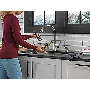 Greydon Single-Handle Pull-Down Sprayer Kitchen Faucet with ShieldSpray and Soap Dispenser in SpotShield Stainless Steel