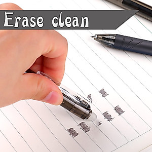 RIANCY Erasable Pens Black Gel Pens Clicker Retractable Fine Point Pen 0.5mm Blue erasable pens Erasable Gel Pens eraser pen Smooth Ink for Drawing note taking Writing Planner and School Supplies