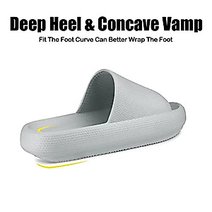 Cloud Slippers Slides for Women and Men, Pillow Sandal Slides Massage Bathroom Shower Quick Drying Non-slip Cloud Cushion Cozy Slides for Indoor & Outdoor