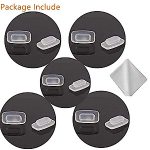 Push-in Eyeglasses Nose Pads,BEHLINE 5 Pairs Snap in Glasses Nose Piece for Eye Glasses Sunglasses,Replacement for Costa Maui Frames,Soft Silicone Nose Bridge Pads,Anti-Slip Nose Guards(11mm,Square)
