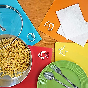 Multicolored Cutting Boards, Set of 4 - Southern Homewares - Durable Flexible Plastic Kitchen Food Prep Mats