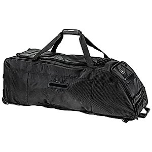 Franklin Sports Traveler Roller - Baseball and Softball - Equipment Bag - Compartment- Black - 1680D Polyester - Water Resistant- Black