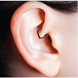 Triangle Septum Ring/Cartilage Earring- Septum Nose Ring- Gold Surgical Steel Hoop- 16 Gauge - 10mm Septum Ring