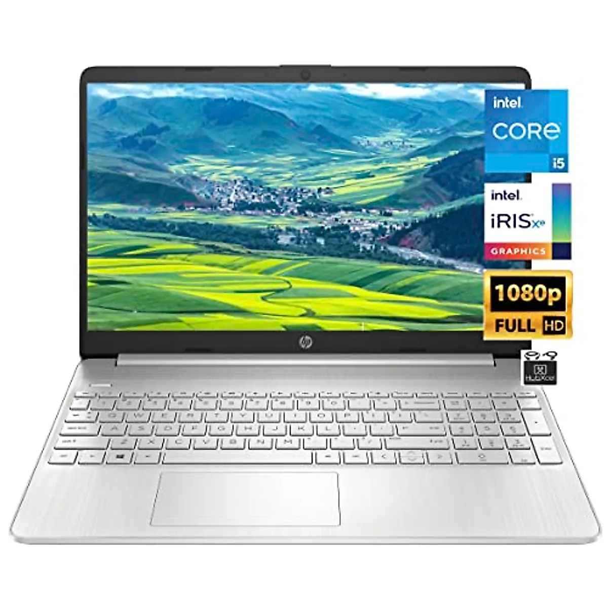 HP 2023 Pavilion 15.6’’ FHD Screen Laptop , Quad Core Intel i5-1135G7 (Upto 4.2GHz), 8GB RAM, 256GB SSD, Iris Xe Graphics HD Webcam, WiFi 6, Bluetooth, Long Hour Battery, Windows 11+HubxcelAccessory