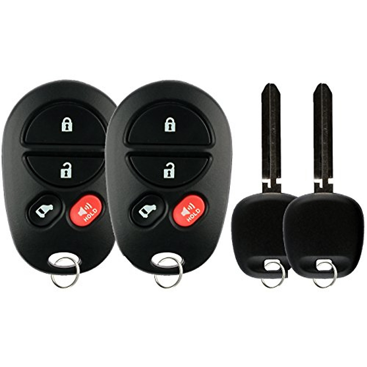 KeylessOption Keyless Entry Remote Control Fob Uncut Car Key For GQ43VT20T (Pack of 2)