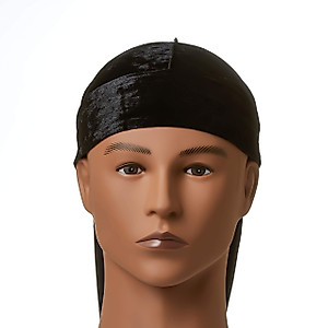 KISS RED Premium Bow Wow X Power Wave Crushed Velvet Durag (Black)