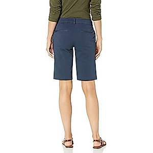 Dickies Women's Perfect Shape Twill Bermuda Shorts, Rinsed Navy, 6