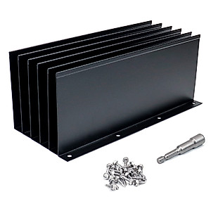 Powrocket 6 Pack Aluminum Gutter Valley Splash Guard,Keep Water from Overshooting The Gutter,for Valley,Corner,or Straight,10 inch Each Piece,Black