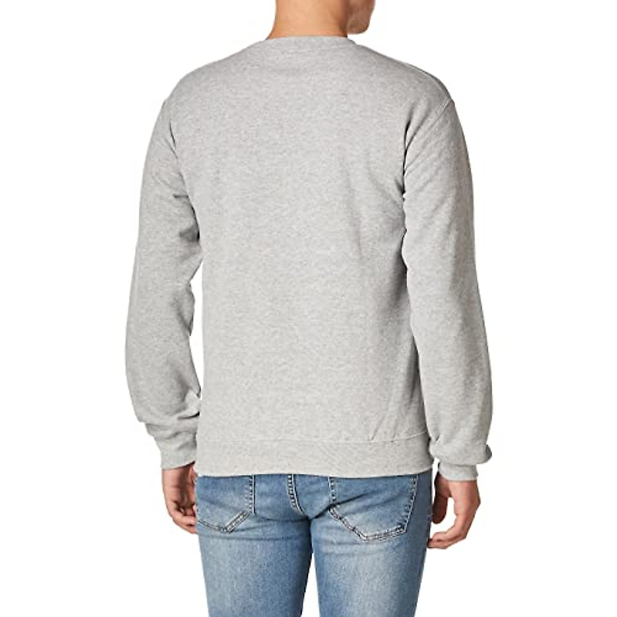 Hybrid Apparel Men's Ugly Christmas Crew Sweatshirt, Cat Attack/Heather Grey, Medium