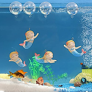 Floating Fish Tank Decor, Resin Mermaid Aquarium Decorations for Aquatic Pets Cartoon Aquarium Ornaments Fish Tank Accessories