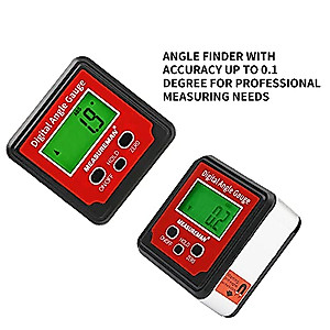 MEASUREMAN Digital Level Protractor Inclinometer Magnetic Level Angle Meter with Hold Function Angle Finder Level Box Angle Measuring Tool