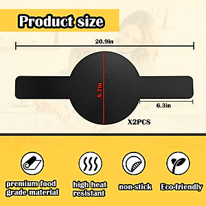 AIERSA 2Pcs Baking Mat for Dutch Oven Bread Baking, Reusable Non-stick Bread Sling, 6.3In Long Handle for Easy Transfer of Sourdough,Bread Making Tools and Supplies,Alternative to Silicone Baking Mat