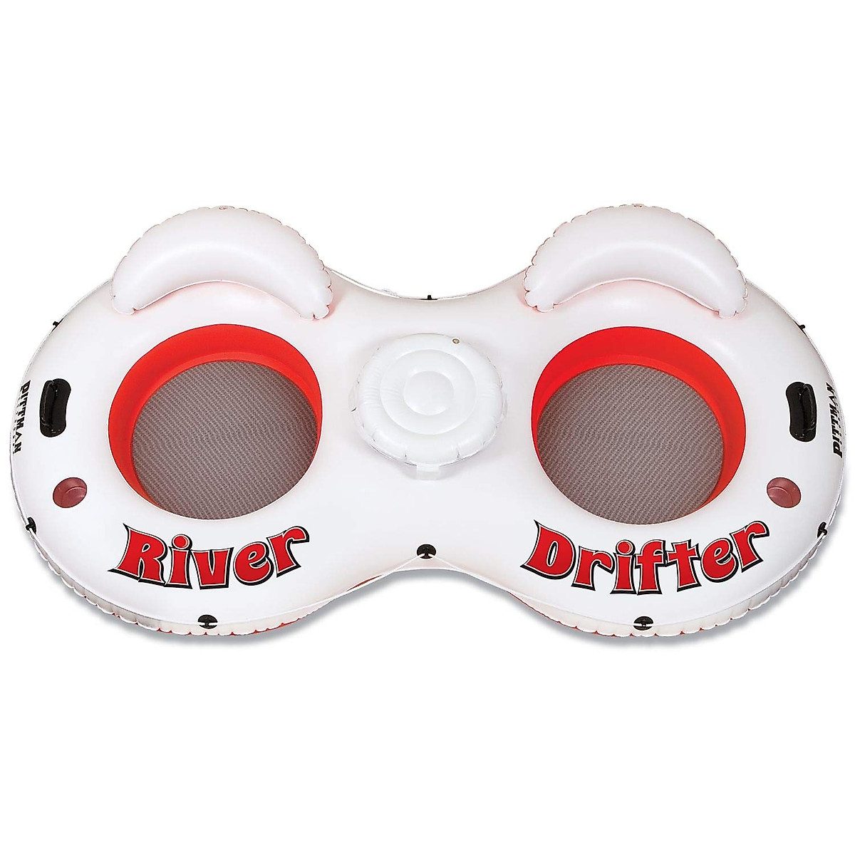 Pittman Outdoors River Drifter Inflatable Water Float Tube with Ice Chest Cooler, 2 Person
