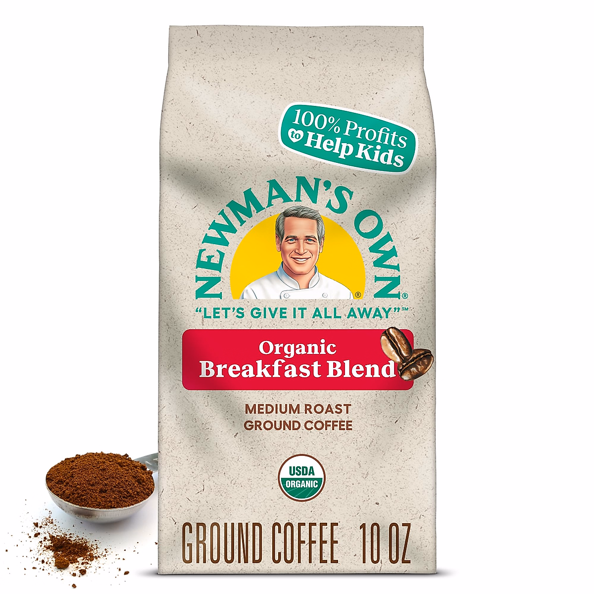 Newman's Own Organics Newman's Breakfast Blend, Ground Coffee, Medium Roast, Bagged 10oz