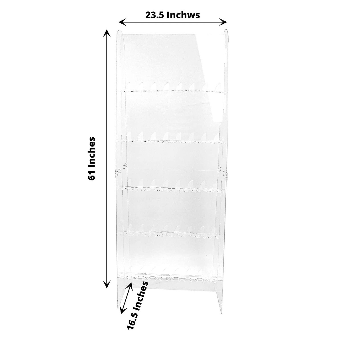 TABLECLOTHSFACTORY 5ft Clear Acrylic 5-Tier Wine Glass Stemware Rack, Champagne Flute Holder Wall Stand