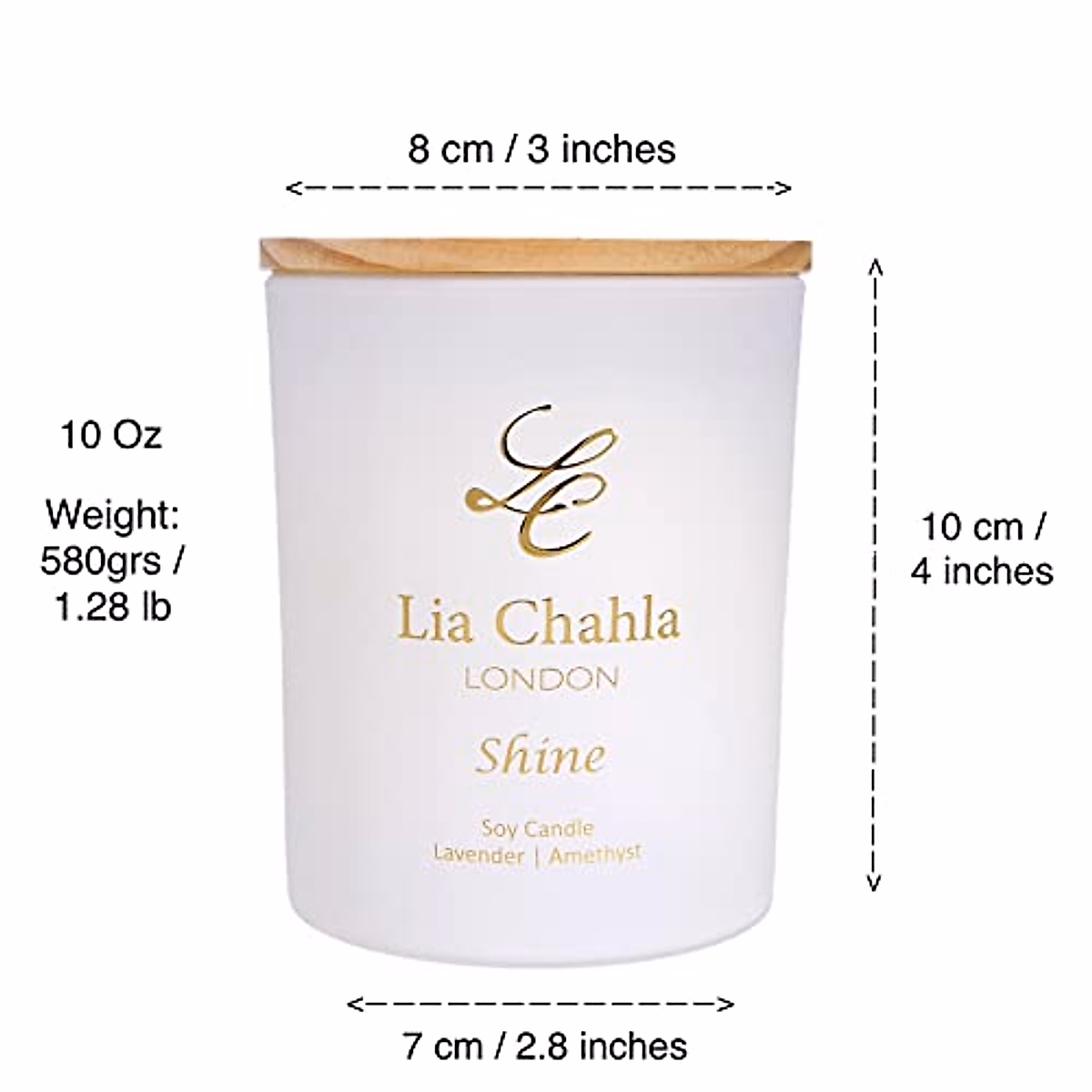 Luxury Candle, Lavender Scented Candle with Amethyst Crystals Inside, Soy Candle, Candles Gifts for mom (Shine/Lavender - Amethyst, 10 Oz)