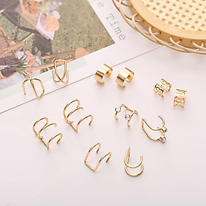24 Pcs Gold Silver Hair Braids Dreadlock Non-Piercing Ear Clip Beard Beads Cuffs Clip Hair for Women Men Hair Accessories Styling Jewelry Tools
