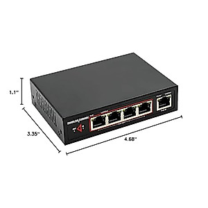 PoE Extender with Gigabit Speeds & Passthrough Switch, 48V 60W PoE+, 1 PoE++ in and 4 PoE Out, IEEE802.3af/at/bt, 6KV Surge Protection, No Power Needed