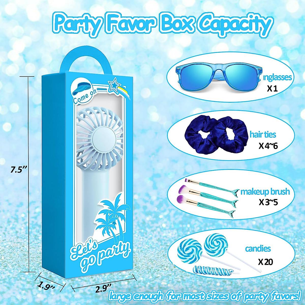 XIAMOOR 12 Pack Blue Party Favor Boxes Blue Party Favors Bag Blue Doll Gift Box Goodie Bag Candy Treat Boxes Blue Birthday Bachelorette Bridal Shower Party Decorations Supplies For Girls Boys