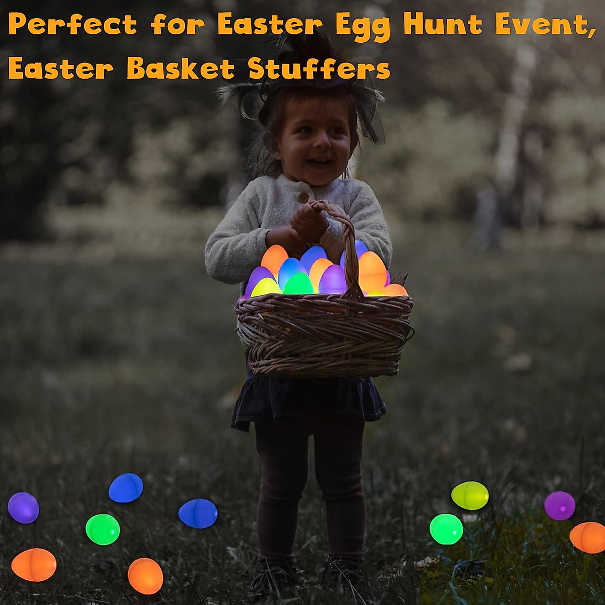 POPGIFTU 120 Mini Glow Sticks(1.96"), Glow-in-the-dark Easter Halloween Party Favors, Tiny Glow Sticks for Halloween Easter Eggs Decorations