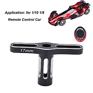 Dilwe RC Hex Nuts Sleeve Wrench, Aluminum Alloy 17mm Hex Sleeve Wrench for 1/8 1/10 RC Off Road Car Wheel RC Accessories